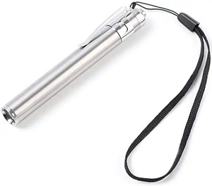 Ashnit Stainless Steel LED Flashlight Round Moon Shape with Keychain ...