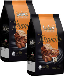 Jacker Wafer Cube Pack in Tiramisu Flavor 100g, (Pack of 2) Wafers ...