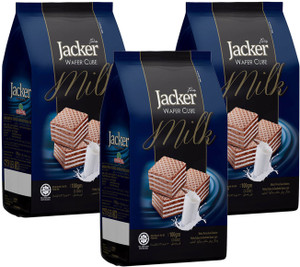Jacker Wafer Cube Pack in Milky Flavor 100g, (Pack of 3) Wafers Price ...