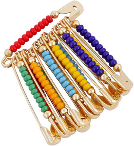 THANU'S CRAFT Saree Safety Pin New Design Colourful Beads Sadi Sari ...