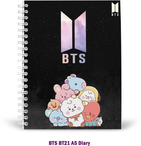 PurpleBees BTS BT21 Black Edition A5 Diary Unruled 160 Pages Price in ...