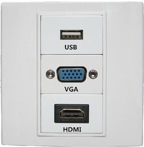 Mak World Modular 3x1 Wall Face Plate with HDMI + VGA + USB Panel ...