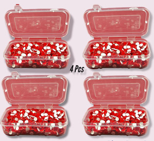 Hk Group Red Velvet Dibbi Bindis ( 4 Dibbi ) Size 11mm Forehead Red ...