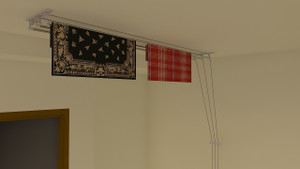 SKP FACTORY Steel Ceiling Cloth Dryer Stand PVC_BRAKET 3 PIPES X 8 FEET ...