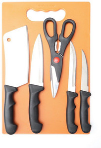 Neptune Combo of 1 Chopping Board with 4 Pcs Knife, 1 Scissor Cutting ...