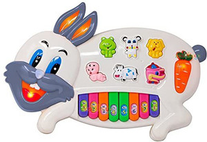 Zick Zack Cow Musical Piano Keyboard with 3 Modes Animal Sounds ...