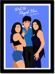 Dil to Pagal hai Framed Poster for Room & Office(10x13 inch,Framed ...