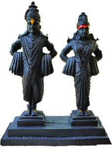 Sonali Enterprises Vitthal Rukmini Resin Statue (Black, Medium ...
