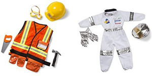 MELISSA & DOUG Construction Worker Role Play Costume Dress-Up Set (6 ...