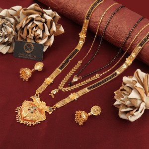 MBRO JEWELLERY Brass Gold-plated Gold, Black Jewellery Set Price in ...