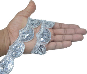 CRAFT LOVE Zari Sequence Pankhi Border Lace 9.2 Yards/8.5 Meters for ...