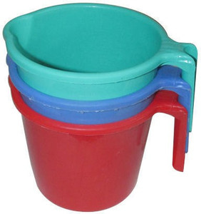 Dnesa Plastic small mug for bathing 500ml (pack of 3) Plastic Bath Mug ...
