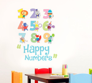 Tuffuk 70 cm Happy Numbers Wall Stickers | PVC Vinyl | Non-Reusable ...