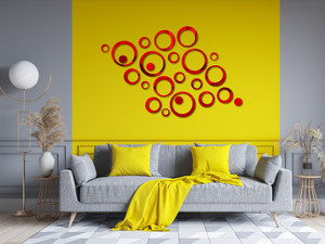 sp decals 99 cm decorative ring set red mirror acrylic sticker Self ...