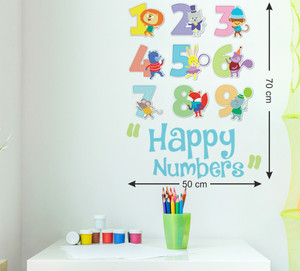Tuffuk 70 cm Happy Numbers 123 | Wall Stickers | PVC Vinyl | Non ...