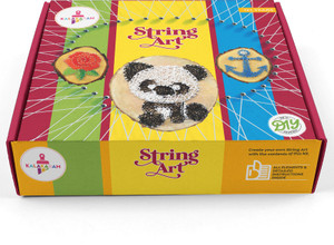 Kalakaram Wooden Panda String Art Kit, Nails and Strings Making Art Kit ...