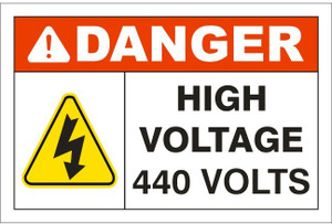 SAFET YSIGN DANGER - HIGH VOLTAGE 440 VOLTS Emergency Sign Price in ...