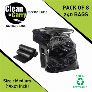 Clean & Carry Plastic Garbeg Bags for house,Office,Malls ( 19 x 12 inch ...