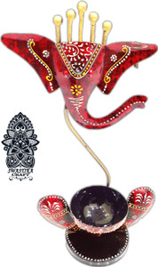 Swastika Craft Iron Metal Lord Ganesh Tea Light Candle Holder Pooja ...