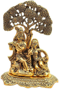 Shri Hari Enterprises Aluminium Lord Radha Krishna Sitting Under Tree ...