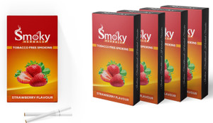 Smoky Herbals Strawberry Flavour 100% Tobacco & Nicotine Free Cigarette ...