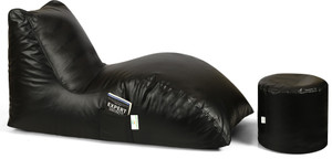 Kam's Lieu Jumbo Bean Bag Lounger with Footrest | Ready To Use Lounger ...