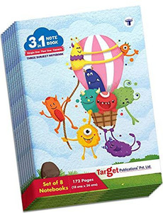 Target Publications 3 in 1 Notebooks | Maths Square, Single Line, Four ...