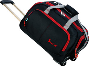 Skysun Travel 20 Inch Duffel Trolley Bag With Wheels-Black Duffel With ...