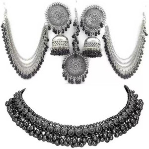 qto Alloy Silver Black Jewellery Set Price in India - Buy qto Alloy ...