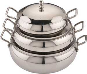 RBGIIT Pack of 3 Stainless Steel Cooking Dinner Serving Casserole Types ...
