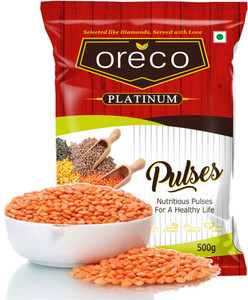 oreco Red Masoor Dal (Split) (Masari Dal/ Split Red Lentil, 500g Pack ...
