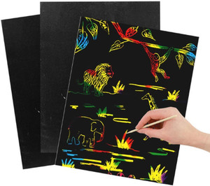 Flipkart.com | FRKB A4 Size Colorful Scratch Drawing Papers, 10 Sheets ...