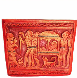 BOVZEN Terracotta Mural Palki Bearer of a Lady with Guard and Street ...