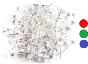 WHO 100 Pics 5mm 3in1 RGB Auto Flashing LED slow flash and fast flash ...