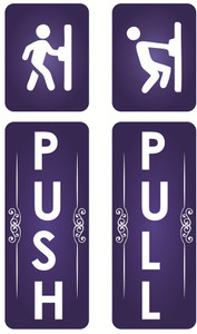 Print Experts 17.78 cm Push Pull Stickers For Doors Size 2X7 Inch Pack ...