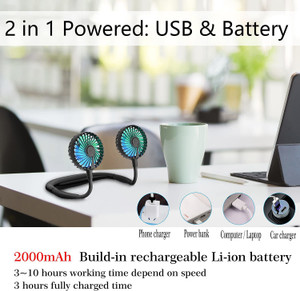 TECHEL Portable Hand Free Neck Fan Portable Hand Free Neck Fan USB Fan ...