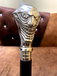 collectable Handmade Wooden Walking Stick Aluminium Joker Handle ...