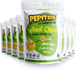 Pepitos Wheat Chips American Cream n Onion Flavour Pack of 8 x 120gm ...