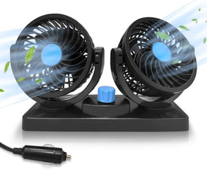 carempire Cooling Car Fan, 12V Electric 2 Speed Dual Head Fans for Seat ...