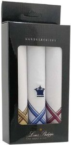 LOUIS PHILIPPE Men's Cotton Color Border ["Multicolor"] Handkerchief ...