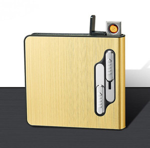 FITUP New 2022 USB Cigarette Case Box Lighter for Smoking 10 Sticks ...