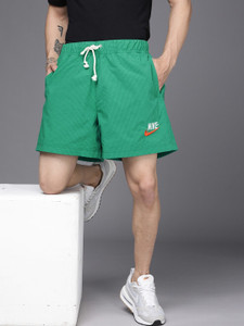 NIKE Checkered Men Green Regular Shorts - Buy NIKE Checkered Men Green ...
