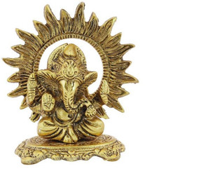 ALPHA Ganesh Ji Idol Gold Plated for Diwali Decorative Showpiece (Brass ...