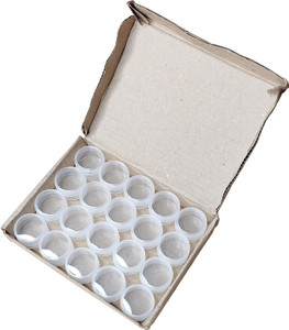 Luxuro Plastic Round Boxes set of 20 Transparent in Cardboard Box ...