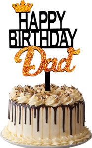 Party Decorz Happy Birthday Dad Crown 6 Inch Cake Topper Price in India ...