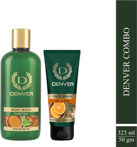 DENVER Purifying Body Wash With Tea Tree Oil (325ml) and Oil Clear Face ...