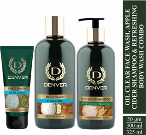 DENVER Acne Clear Face Wash,Hydrating Body Wash & Rice Water Shampoo ...
