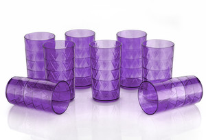 Veksin (Pack of 8) Prism With Morpichh Design Shape Water Glasses Juice ...