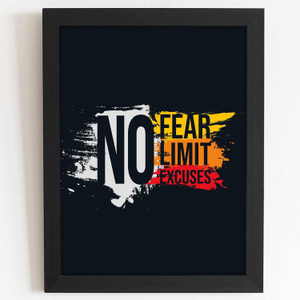 No Fear Motivational Framed Poster Wall Frame for Wall Decor, Room ...