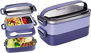 JIGU ENTERPRISE Lunch Box for Kids - Stainless Steel,Tiffin Box, Double ...